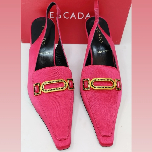Escada | Shoes | Escada Pink Embellished Mule Heels 85 | Poshmark